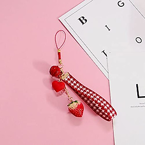 PRETYZOOM Strawberry Design Key Ring Bag Pendant Key Holder Hanging Ornament