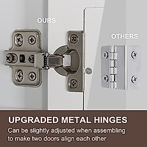 MUPATER Oversized Bathroom Medicine Cabinet Wall Mounted Storage with Mirrors, Hanging Bathroom Wall Cabinet Organizer with Two Adjustable Shelves and Three Open Compartments, White