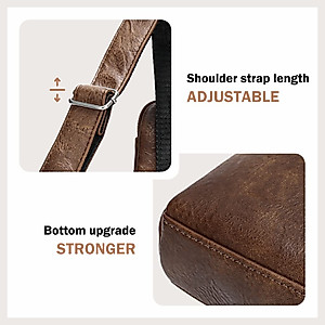 INICAT Small Sling Bag Fanny Packs Crossbody Bags with Coin Purse Gifts for Women Men （Large Version02-026 brown）