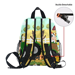 Glaphy Custom Kid's Name Backpack, Farm Animals Cow Horse Cartoon Toddler Backpack for Daycare Travel, Personalized Name Preschool Bookbags for Boys Girls