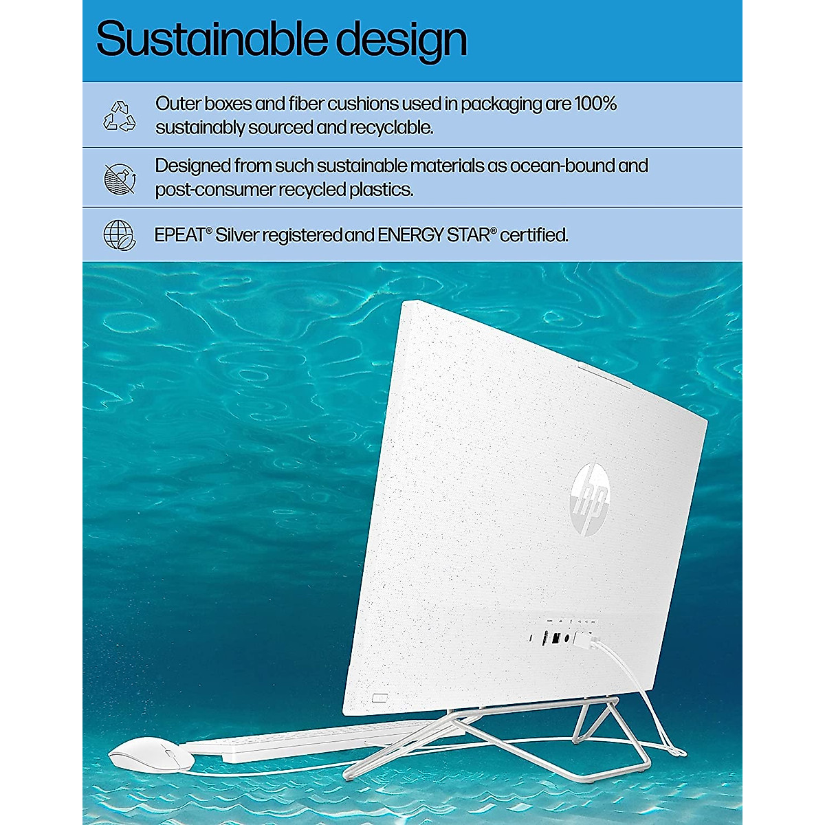 HP 2024 24'' FHD IPS Touchscreen All-in-One Desktop PC Intel 2-Core i3-1115G4 Intel UHD Graphics 16GB DDR4 1TB NVMe SSD WiFi AC BT RJ-45 HDMI Webcam Speaker Windows 11 Pro White w/RE USB Drive