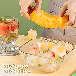 Small Ice Cube Silicone Trays with Lids, Mini Ice Cube Trays for Freezer 3 Pack, Tiny Ice Cubes Tray with Cover, Silicone Bottom PP Lid BPA Free, Easy-Release Reusable
