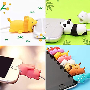 Borang Cable Protector Animal Bites 12 Pcs for iPhone, Samsung, Android Charger and Ipad USB Cord, Phone Accessory Protect Charger, Cute Animals Shark Tiger Rabbit Etc, Charging Savers Procedures