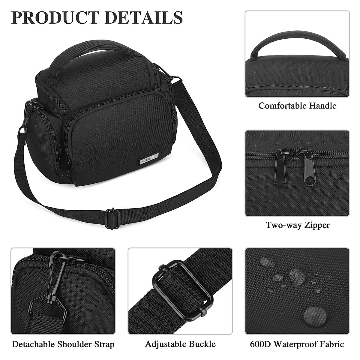 G-raphy Camera Bag Camera Case DSLR SRL Bag Photography Accessories Camera Storage Carrying Case with Removal Straps for Women Men