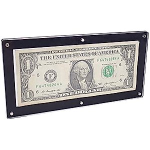 yashchykov Dollar Bill Frame - Money Frame Display - Currency Holder - Clear Picture Frame – Bill Holder (Black Acrylic)