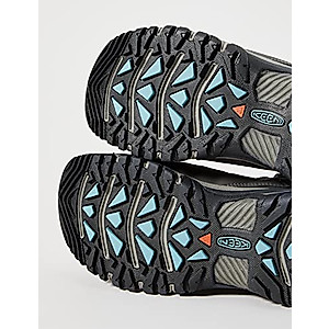 KEEN Women's Targhee 3 Mid Height Waterproof Hiking Boots, Magnet/Atlantic Blue, 9.5