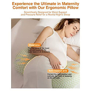taynoes Pregnancy Pillows for Sleeping, Maternity Pillows, Detachable and Adjustable Pregnancy Must Haves Support for Pregnant Women Back, Belly, Stomach,Side Sleeper Pregnancy Wedge Pillow (Green)