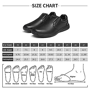 DXINZHI Men's Slip Resistant Work Shoes Food Service Shoes - Professional Oil Water Resistant Chef Shoes ，Suitable for Walking and Casual (BK-9) Black