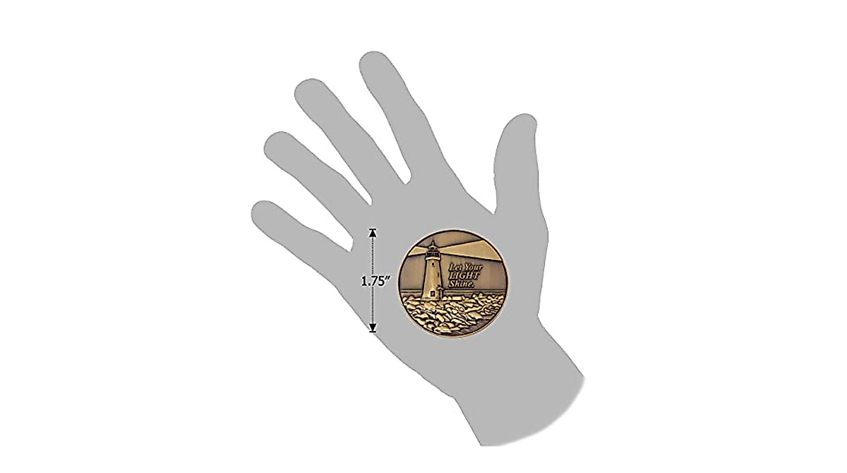 Let Your Light Shine Christian Challenge Coin - Gold Plated