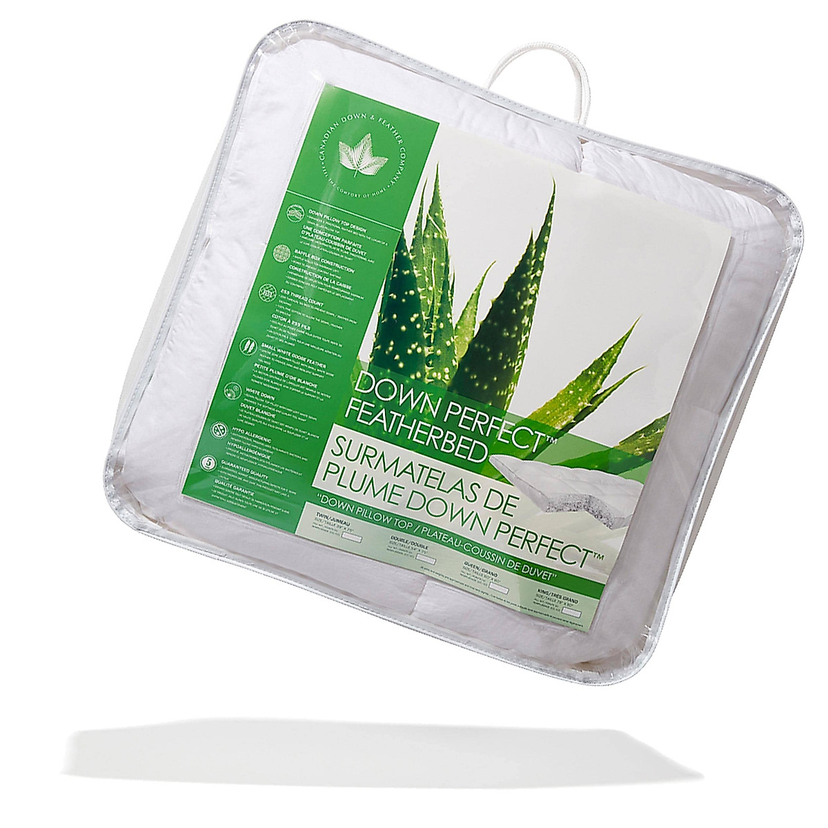 Canadian Down & Feather Co. - Down Perfect Feather Bed King Size - 255 TC Shell 100% Cotton Mattress Topper - Oeko TEX Certified…