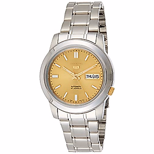 SEIKO Men's SNKK13 5 Stainless Steel Goldtone Dial Watch