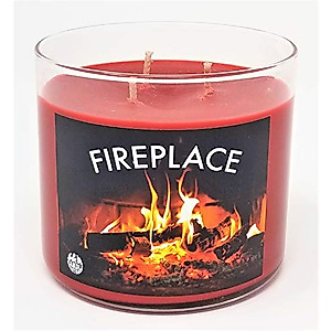 Fireplace Candle ~ 100% Natural Soy Scented Candle ~ Fireplace Fireside Candle (Large 3 Wick)