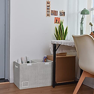 GRANNY SAYS Extra Large Toy Chest and Organizers, Storage Bins with Lids, Toy Storage Basket, Closet Organizer for Spare Beddings Storage, Large Storage Boxes with Lids, White/Black, 1-Pack