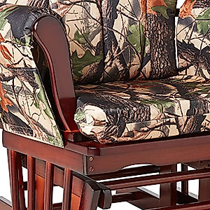 Artiva USA Wood Glider Chair and Ottoman Mircofiber Cushion Set