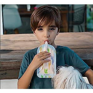 Tummy Reusable Baby Food Storage Pouches for Toddlers and Kids | 8 pack | Refillable for Applesauce, Smoothies, Yogurt & Puree Squeeze Pouch | 5oz | BPA Free & Freezer Safe