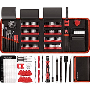 Precision Screwdriver Set, Computer Repair Tool Kit, 146 PCS Laptop Screwdriver Kit with 123 Bits, Magnetic Mat, Magnetizer, for iPhone, MacBook, PC, Tablet, PS5, Xbox, Switch, Game Console