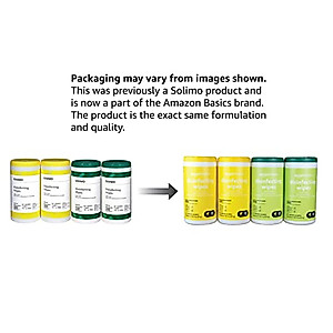 Amazon Basics Disinfecting Wipes, Lemon & Fresh Scent, Sanitizes/Cleans/Disinfects/Deodorizes, White, 85 Count, Pack of 4 (Previously Solimo)