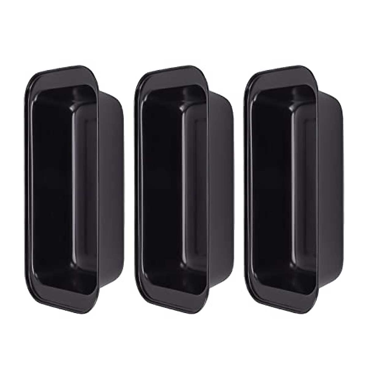 Baking Loaf Bread Pan, Reusable and Durable 3PCS Black Non Stick Coating Rectangular Mould Pan for Home Kitchen
