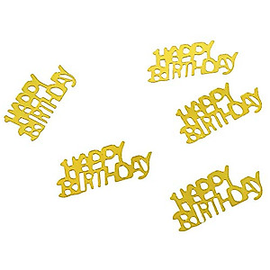 Happy Birthday Gold Confetti for Party Decorations - Birthday Party Table Decorations Gold Confetti, Perfect for Table Decorations, Party Supplies (Golden, Happy Birthday)
