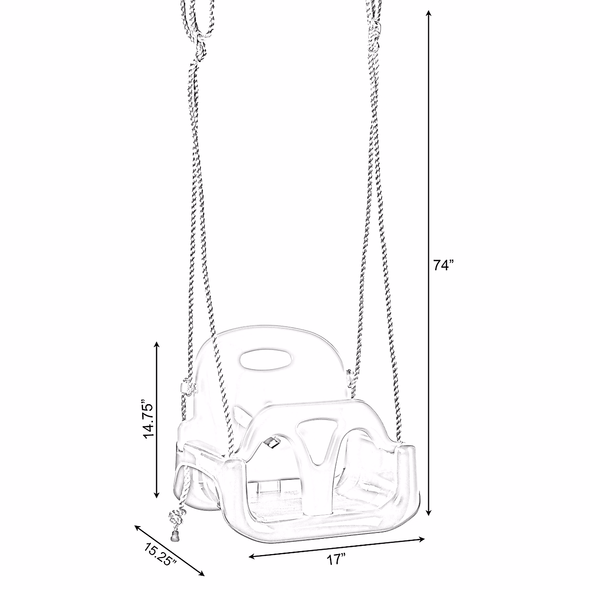 3 in 1 Baby Toddler and Teens Playground Hanging Swing Seat