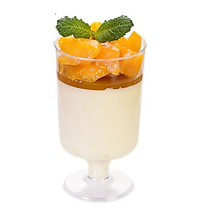 Qixivcom 100ml Tall Mousse Cup 3oz Mini Dessert Cup Round Clear Plastic Parfait Bowl Appetizer Cup, Party Dessert Cold Drink Cup, Clear Wine Glass Afternoon Tea Snack Cup, Party Cup (50 Pack)
