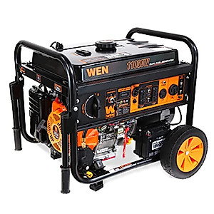 WEN DF1100X 11000-Watt Electric Start Portable Generator with Wheel Kit and CO Shutdown Sensor, Black