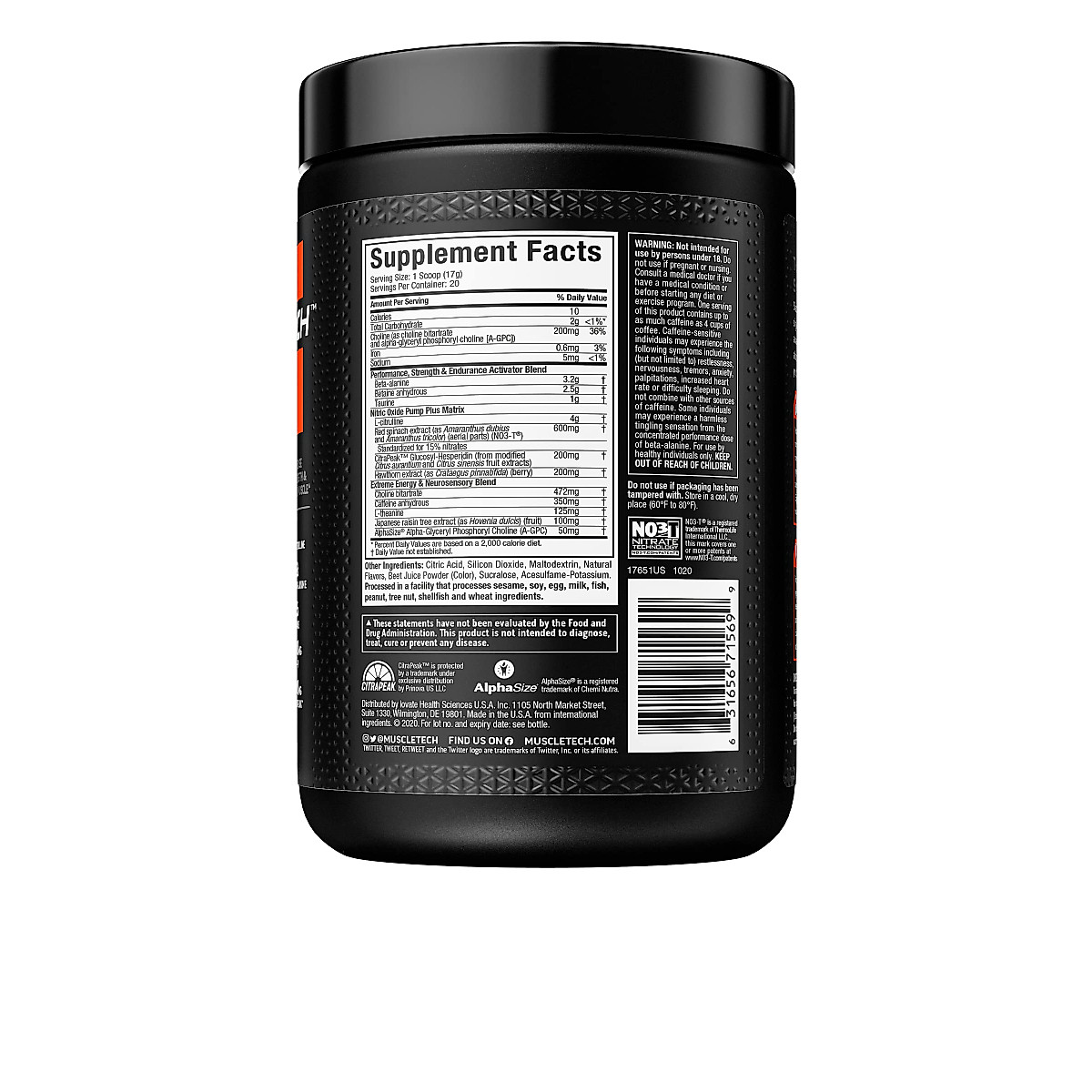 Pre Workout Powder MuscleTech Shatter Pre-Workout PreWorkout Powder for Men & Women PreWorkout Energy Powder Drink Mix Sports Nutrition Pre-Workout Products Rainbow Fruit Candy (20 Servings)