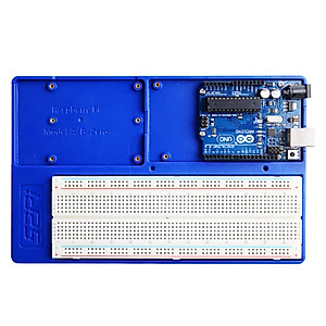 GeeekPi ABS Holder Breadboard Holder for Raspberry Pi 4B, 5 in 1 Base Plate Case for Raspberry Pi 4 Model B,3B+,3B,2B,B+,Zero,Zero W(2) and Arduino UNO,Arduino Mega 2560 (Blue Holder)