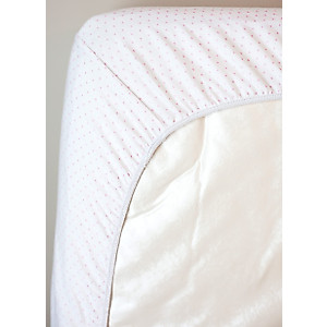 SheetWorld Fitted 100% Cotton Jersey Oval Sheet, Fits Stokke Mini 23 x 29, Pink Pindot, Made in USA