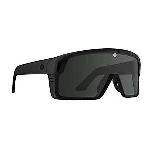 SPY Monolith Sunglasses Matte Black with Happy Gray Green Polar Black Spectra Mirror Lens