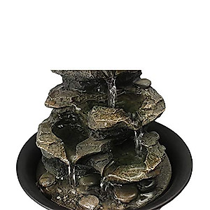 BBabe Spinning Orb Rock Cascading Tabletop Fountain, Zen Meditation Indoor Waterfall Feature with LED Light for Home Office Bedroom Relaxation