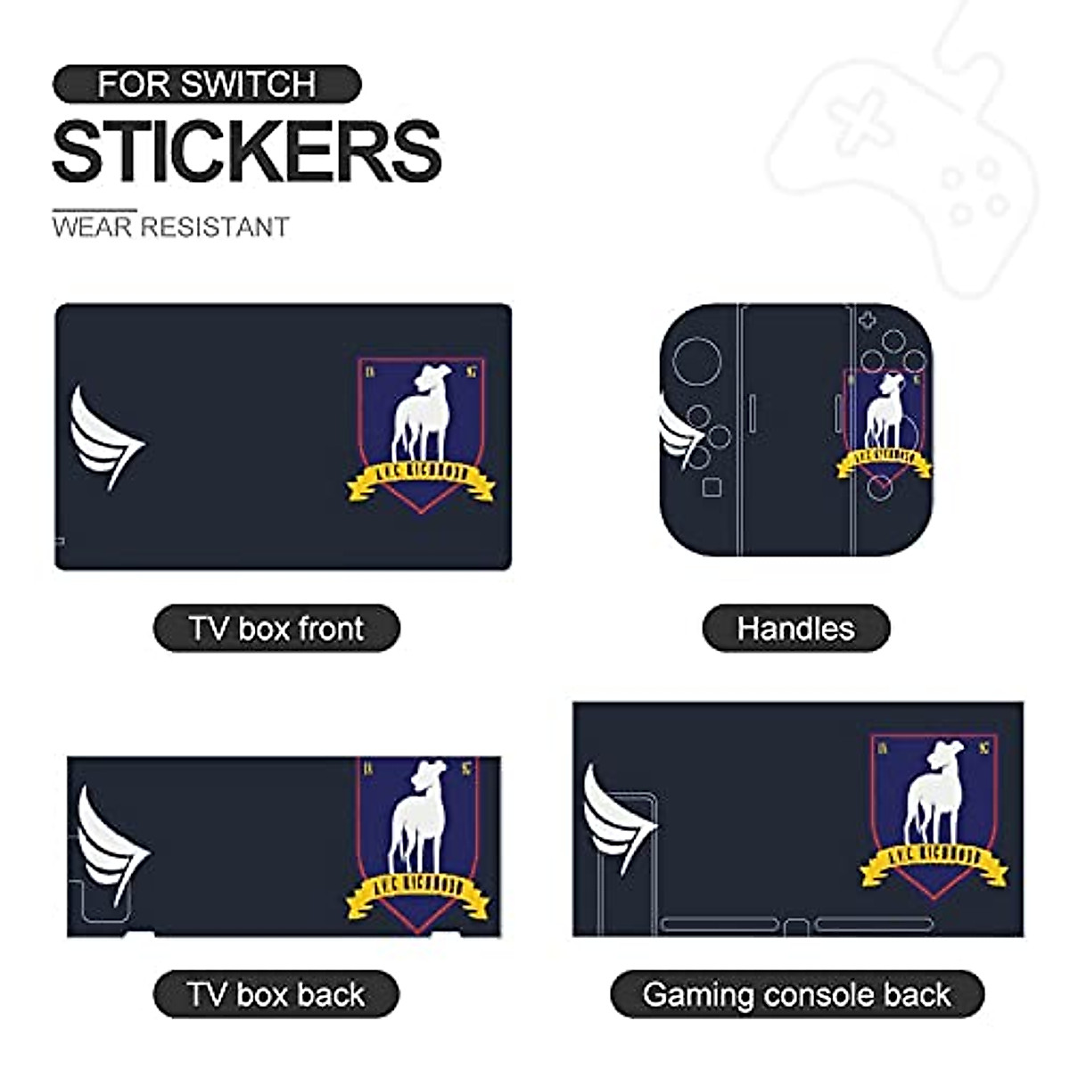 Ted -Lasso -AFC Rich-mond- The Skin of The Switch Controller-The Whole Body PVC Sticker Decal Covers The Skin of The Switch Controller-The Delicate Matte Texture restores The Feeling of Bare Metal