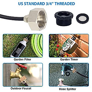 YuYo Misting System, Misters for Outside Patio, 59FT Misting Line +19 Brass Mist Nozzles + 3/4" Brass Adapter Outdoor Misters System for Patio Greenhouse Garden Gazebo Poolside Umbrella Trampoline