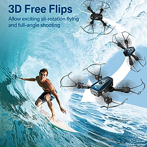Drones with Camera for Adults/Kids/Beginners 1080P HD APP/Voice Control Camera Drone Easy to Control One-key Returning Altitude Hold 3D Flip 3 Speeds Toy Drone for Kids Gift Ideas for Boys Girls