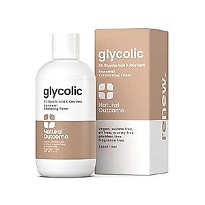 Natural Outcome Glycolic Acid Toner 5% for Face | Gentle Exfoliating Toner - with Aloe Vera & Quinoa Extract | Advance Anti-Aging Toning Solution Rejuvenates Skin & Minimizes Pore Appearance | 8 oz
