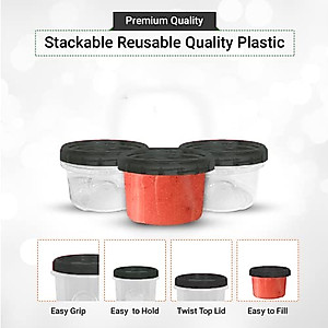 [Black - 12 Pk] Airtight Deli Containers with Lids Twist Lock Top Clear Food Storage for Meal Prep Snacks and Leftovers Freezer and Microwave Safe Stackable Leak-Resistant and 12 Pc. Set (16 Ounce)