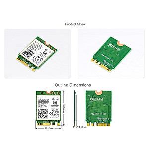 Wireless-AC8265 Dual Mode AC8265 Wireless NIC Module for Jetson Nano Developer Kit M.2 NGFF Support 2.4GHz / 5GHz 300Mbps / 867Mbps Dual Band WiFi and Bluetooth 4.2