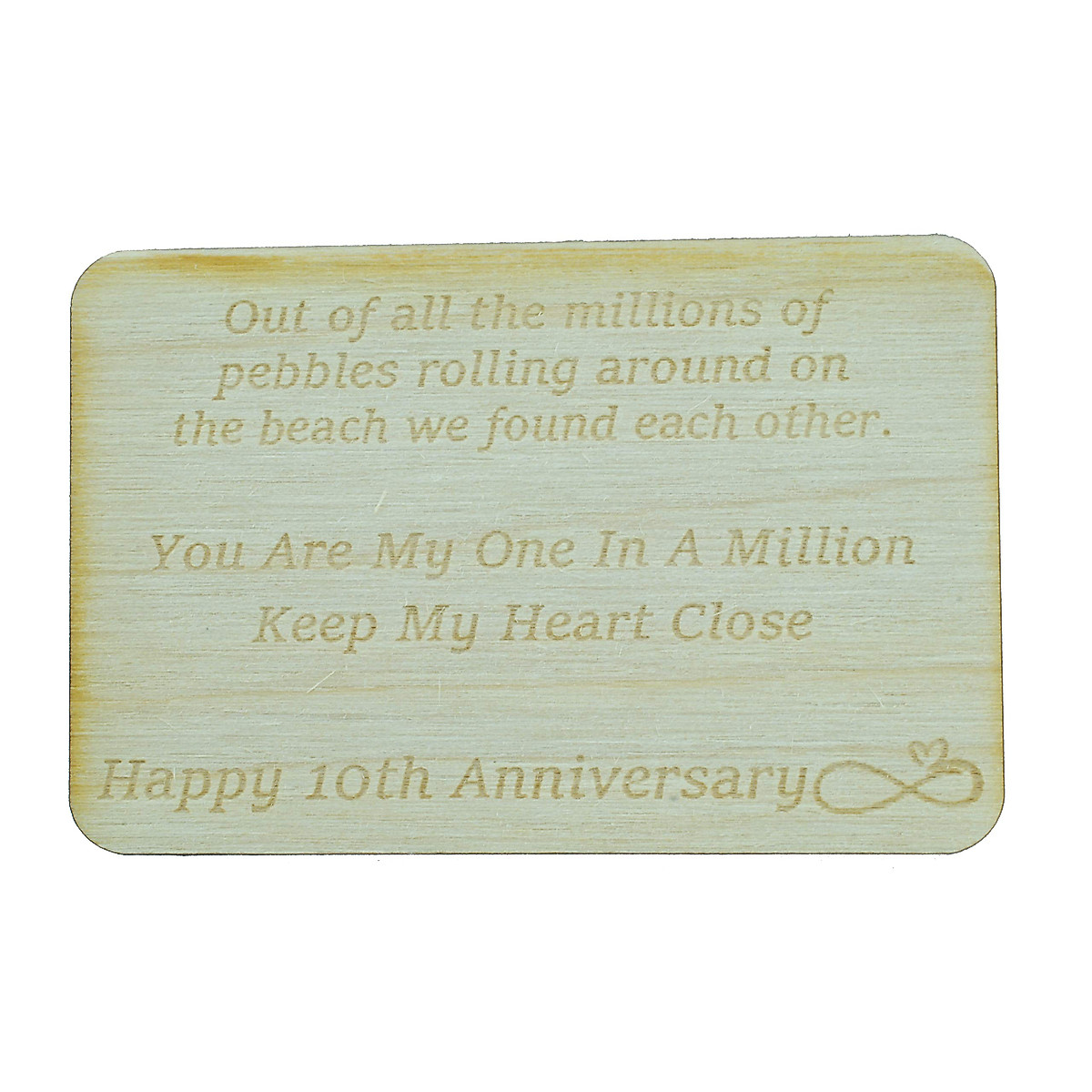 10th Your My One in A Million Gift - 10th Anniversary Metal Heart Pebble Gift -Keep My Heart Close