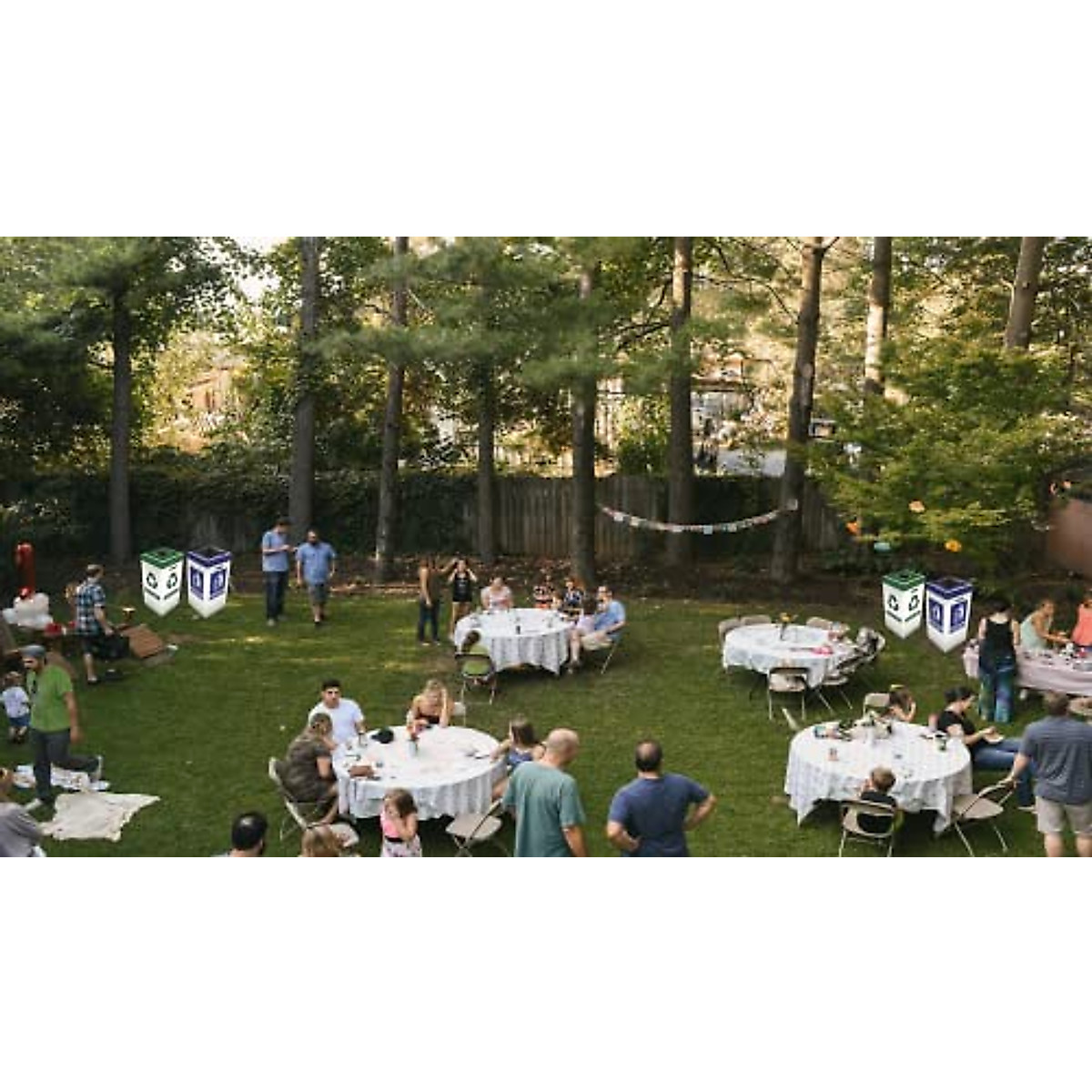 *New* One Earth ''Recycle ONLY'' Printed Cardboard Box Set: Box + Lid + Trash Bag Set (Recycle Only Print), Quantity = 10 Sets,Green