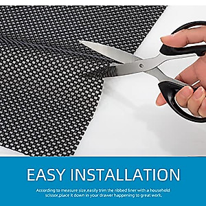 2 Roll Drawer and Shelf Liner,12inch x 6FT Strong Grip Shelf Liners for Kitchen Cabinets,Non Adhesive,Protective Shelf Liner Non Slip for Drawers,Shelves,Cabinets,Storage,Kitchen for Desks,Black