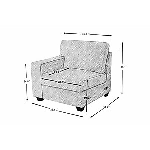 Legend Vansen 137'' Reversible Flexible Combination Modular Sofa Couche with Ottoman Sectional, Cream