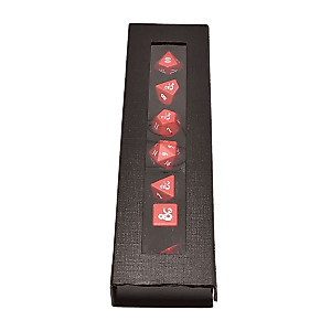 Heavy Metal Red and White RPG Dice Set for Dungeons & Dragons