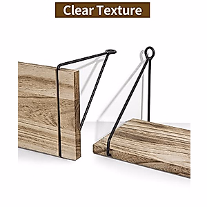 Sapowerntus Long Floating Shelves for Wall Mounted 24 Inch, Rustic Farmhouse Wood Bathroom Hanging Extended Shelf, Bedroom Living Room Kitchen Office Display, Storage Decor Set of 2, Brown