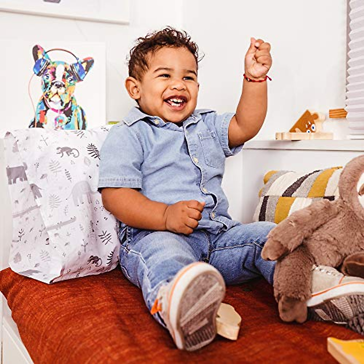 WeeSprout Mini Toddler Pillow for Kids Sleeping - Organic Cotton Shell & Pillowcase with Soft & Supportive Polyfiber Filling – Good for Travel, Machine Washable, 18 x 13 x 3, Safari