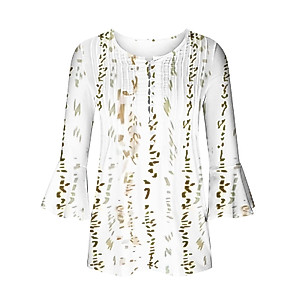 My Orders Placed Recently by me Blouses for Women 3/4 Sleeve Tops for Women Trendy 2023 Floral Print Tunic Shirts Bell Sleeve v Neck Casual Loose Blouses Beige S