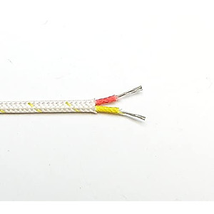 K-Type Thermocouple Wire AWG 24 Stranded 7X w. Braided Fiberglass Insulation - 10 Yard