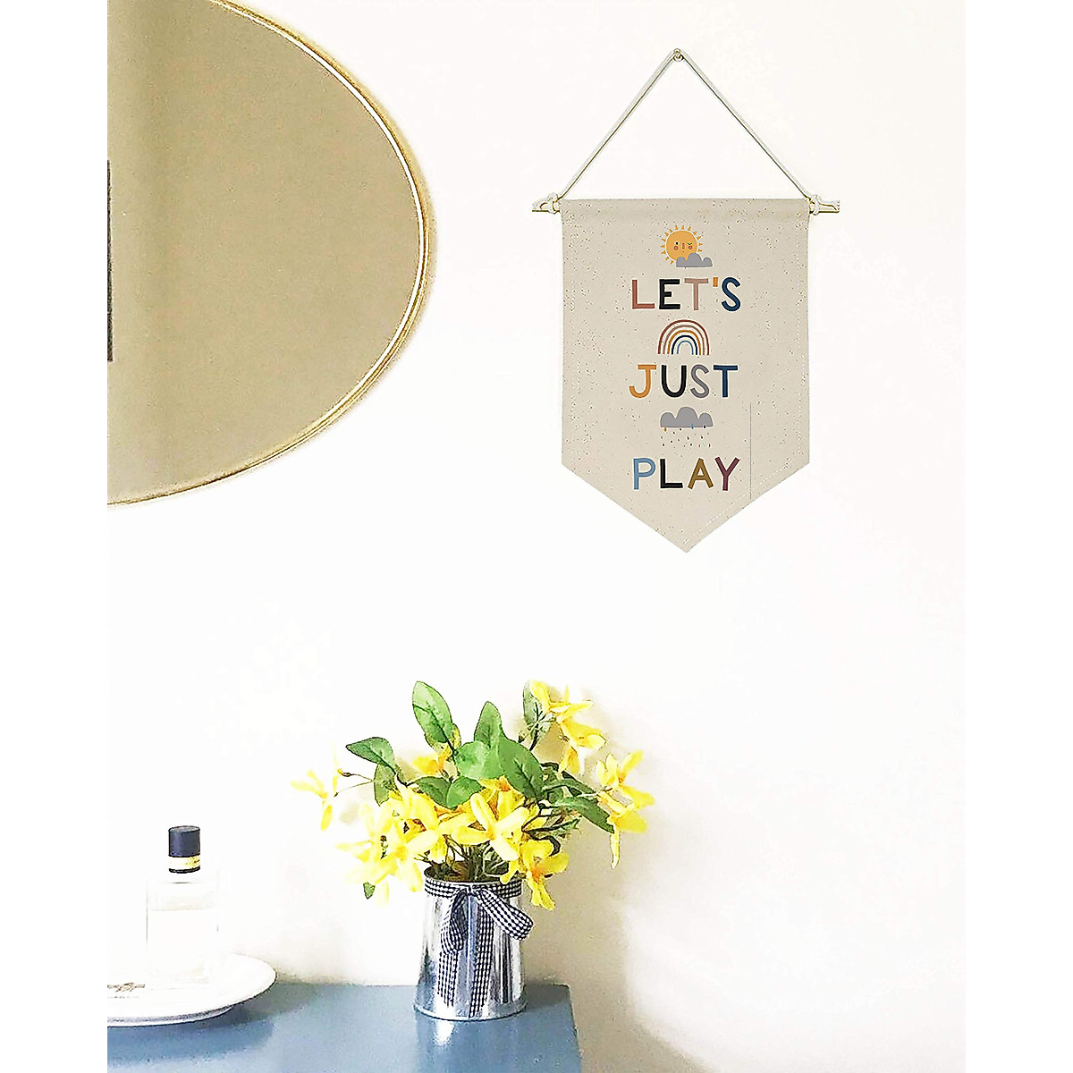 Now I Lay Me Down to Sleep,I Pray the Lord My Soul to Keep -Canvas Hanging Flag Banner Wall Sign Decor Gift for Baby Kids Girl Nursery Teen Room Front Door