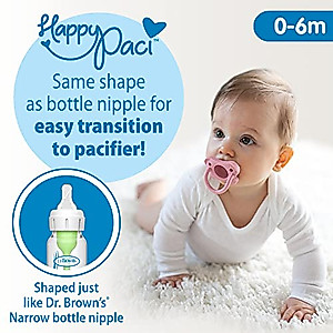 Dr. Brown’s Natural Flow® Anti-Colic Options+™ Narrow Breast to Bottle Pump & Store Feeding Set with Slow Flow Nipples, Baby Bottle Travel Caps and 100% Silicone HappyPaci™ One-Piece Pacifier, Pink
