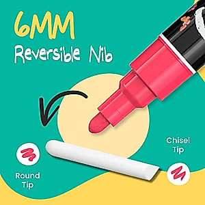 Chalkola Liquid Chalk Markers Erasable (10 Pack) w/ Gold & Silver - Washable Paint Chalk Pens for Chalkboard Signs, Blackboard, Car Window, Bistro, Glass, Board - Neon Wet Wipe 6mm Reversible Bold Tip