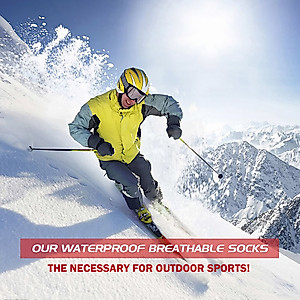 RANDY SUN Waterproof Running Socks, Men's Women's Athletic Cycling Biking Hiking Wading Trekking Gift Socks(1 Pair Ankle Black S)